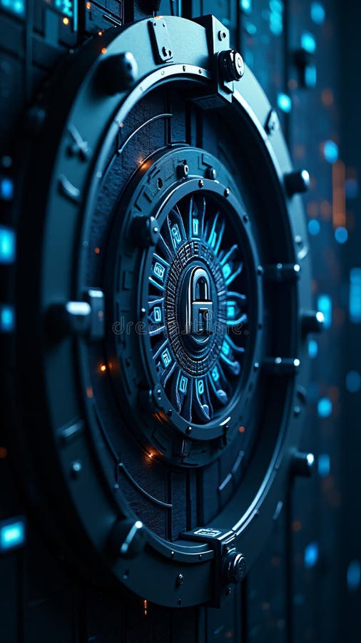 Digital Vault with Encryption Symbols Stock Image - Image of lock ...