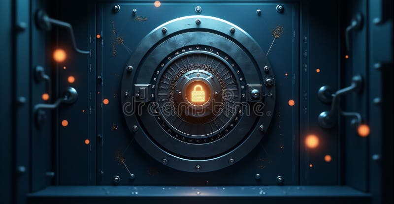 Digital Vault with Encryption Symbols Stock Image - Image of security ...