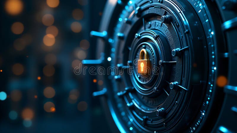 Digital Vault with Encryption Symbols Stock Image - Image of safety ...