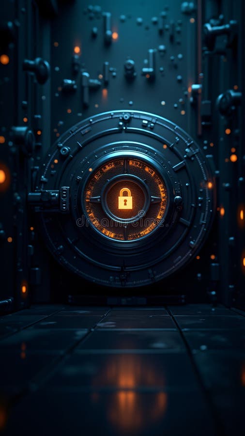 Digital Vault with Encryption Symbols Stock Image - Image of camera ...