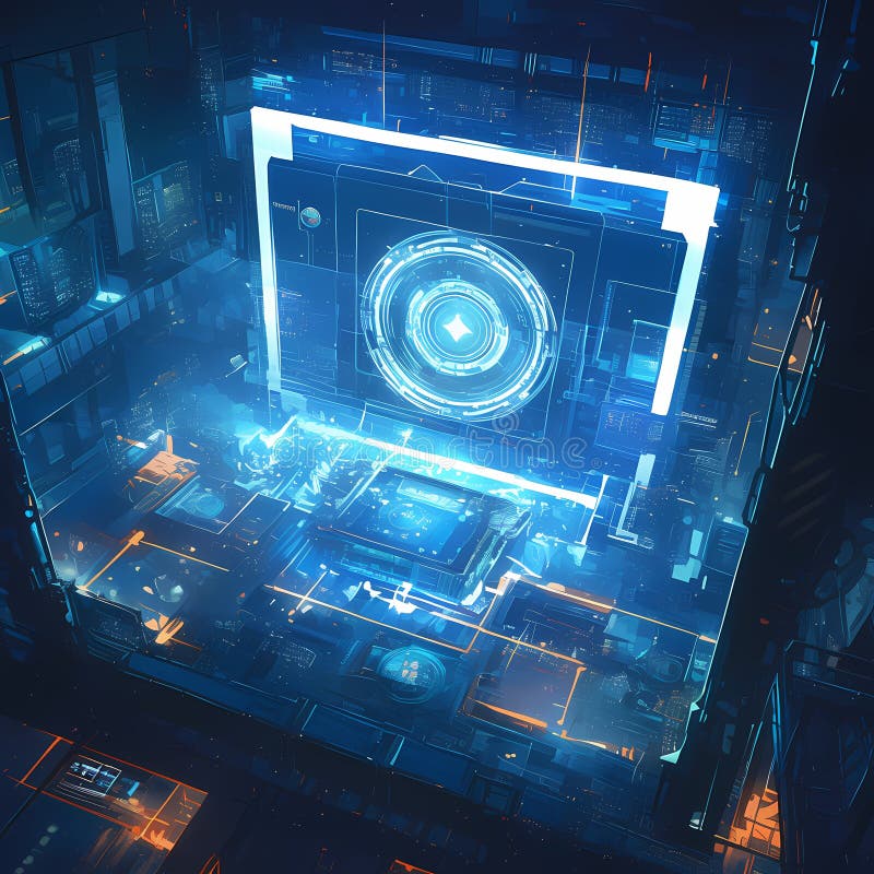 The Digital Vault: a Treasure Trove of Innovation Stock Illustration ...