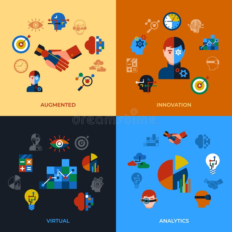 Digital Vector Augmented Analytics Stock Illustration - Illustration of ...