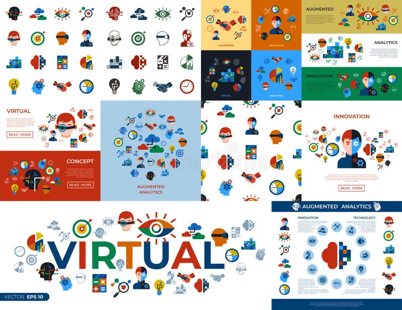 Digital Augmented Analytics Stock Illustration - Illustration of future ...