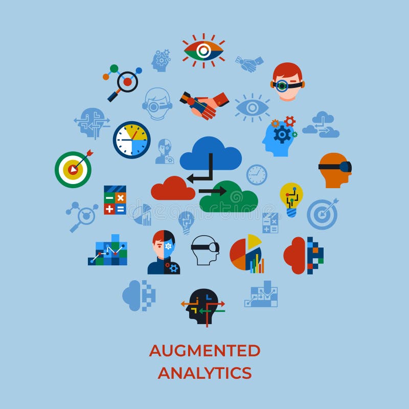 Digital Vector Augmented Analytics Stock Illustration - Illustration of ...