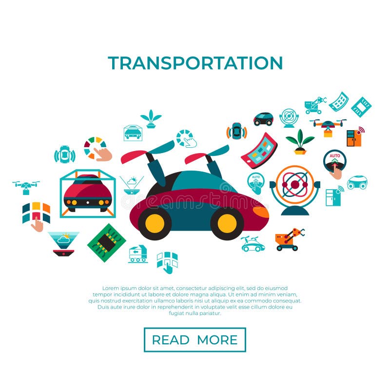 Digital Autonomous Transportation Stock Illustration - Illustration of ...