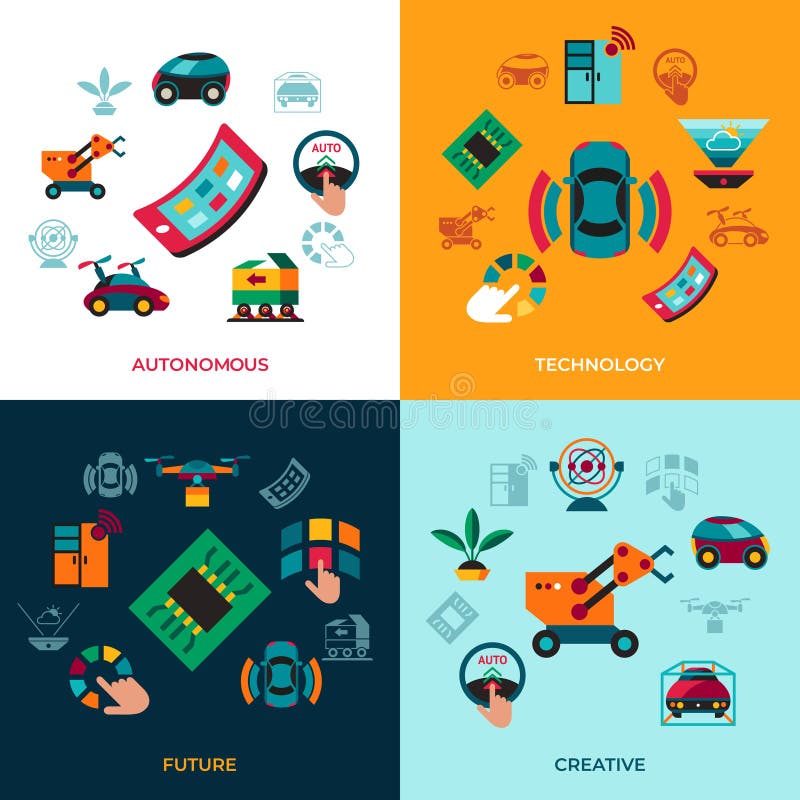 Digital Vector Autonomous Transportation Stock Illustration ...