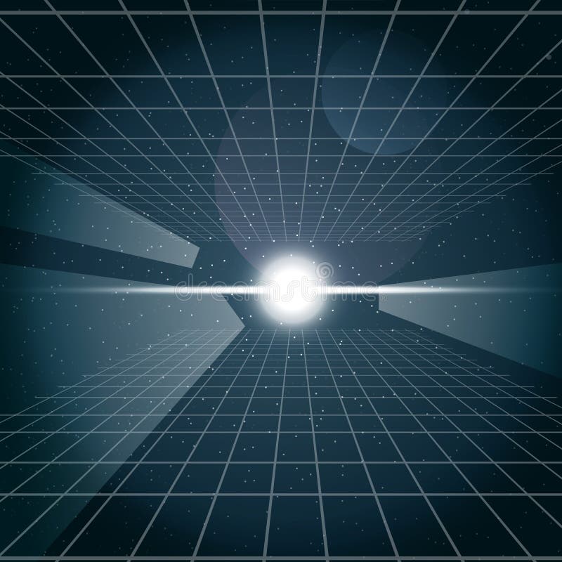 Digital Vector Cosmic White Light and a Grid Stock Vector ...