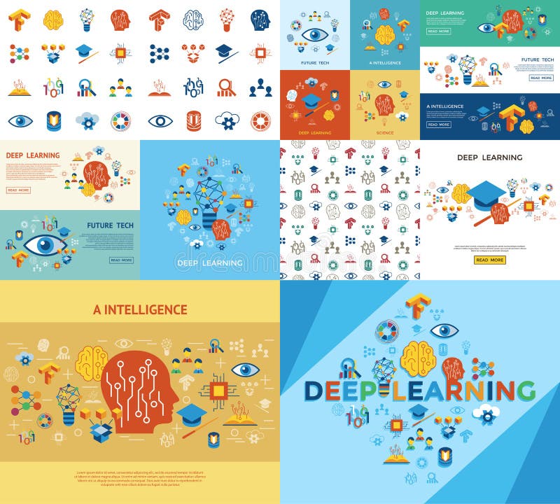 Digital deep learning stock illustration. Illustration of head - 137514193