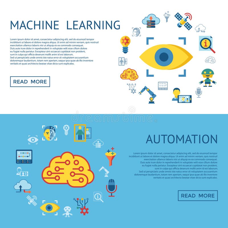 Digital Vector Machine Learning Stock Illustration - Illustration of ...