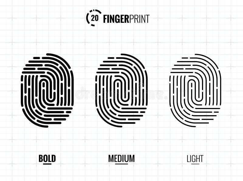 Fingerprint Scan Vector Icons Set Stock Vector - Illustration of blue ...