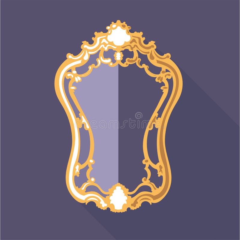 Vintage Mirror Frame Vector. Baroque Rich Design Elements Decor. Royal ...