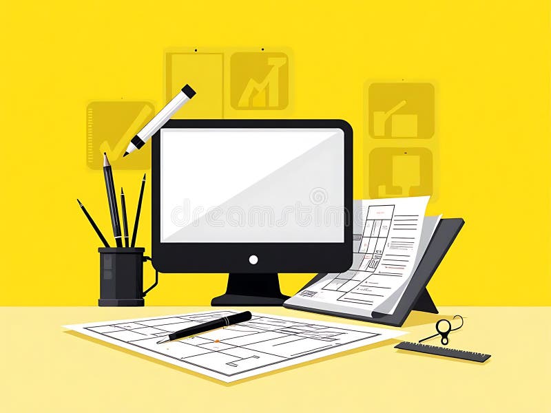 Aesthetic and Minimal Vector Depiction of Design Tools Stock ...