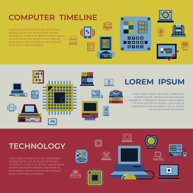 Digital Vector Personal Computer Timeline Stock Illustration ...