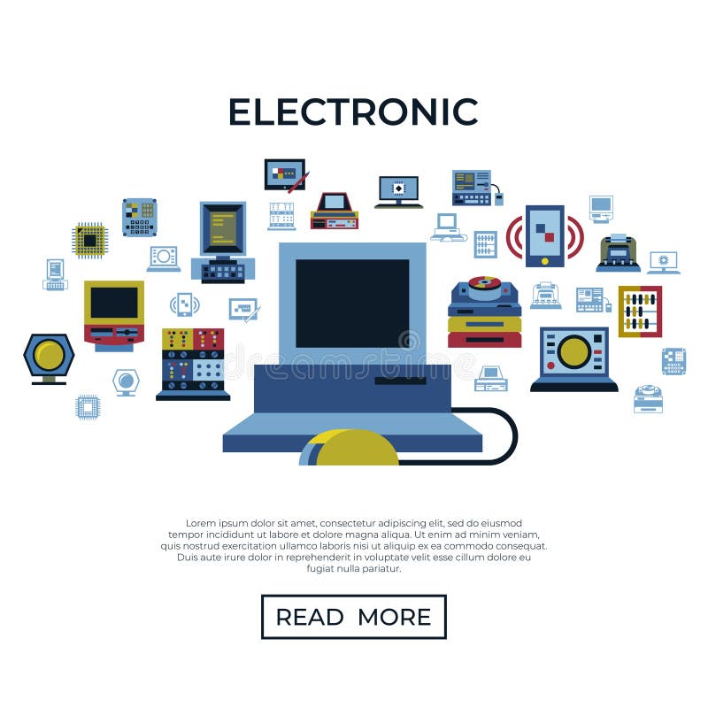 Digital Vector Personal Computer Timeline Stock Illustration ...