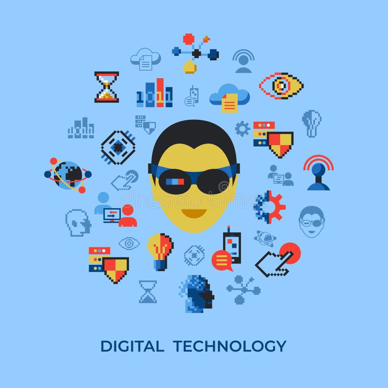 Digital Vector Pixel Art Digital Technology Stock Illustration ...