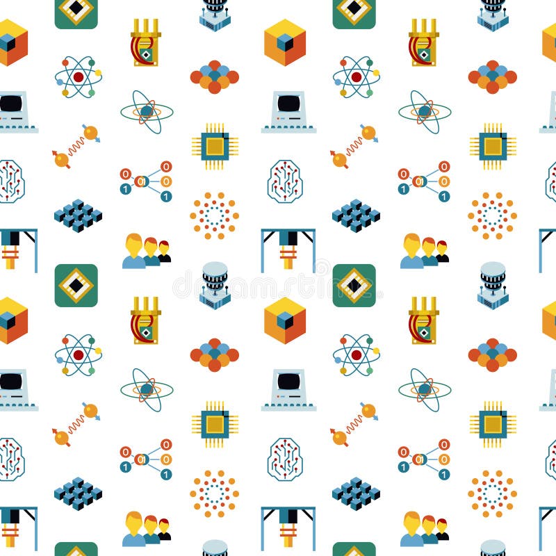 Quantum Computing Icons Set Stock Illustration - Illustration of ...