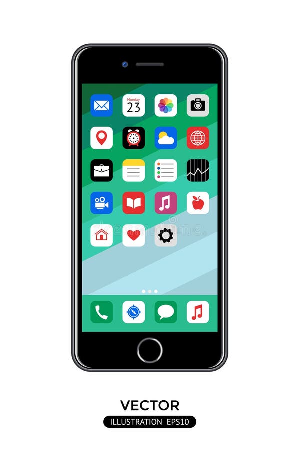 Digital Vector Realistic Mobile Stock Vector - Illustration of service ...