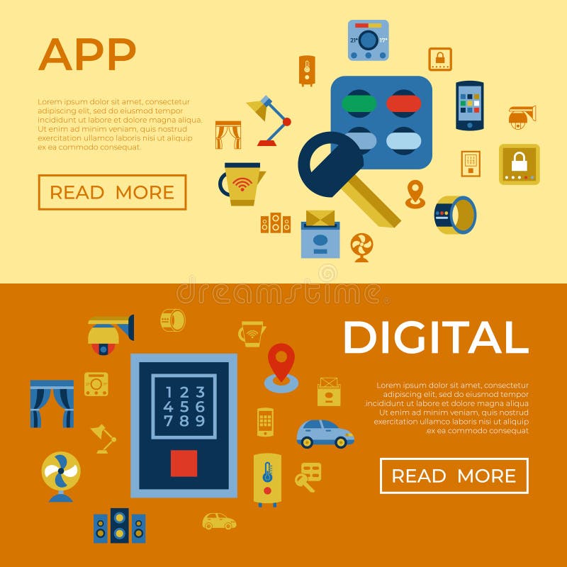 Digital Vector Smart and Digital Home Stock Illustration - Illustration ...