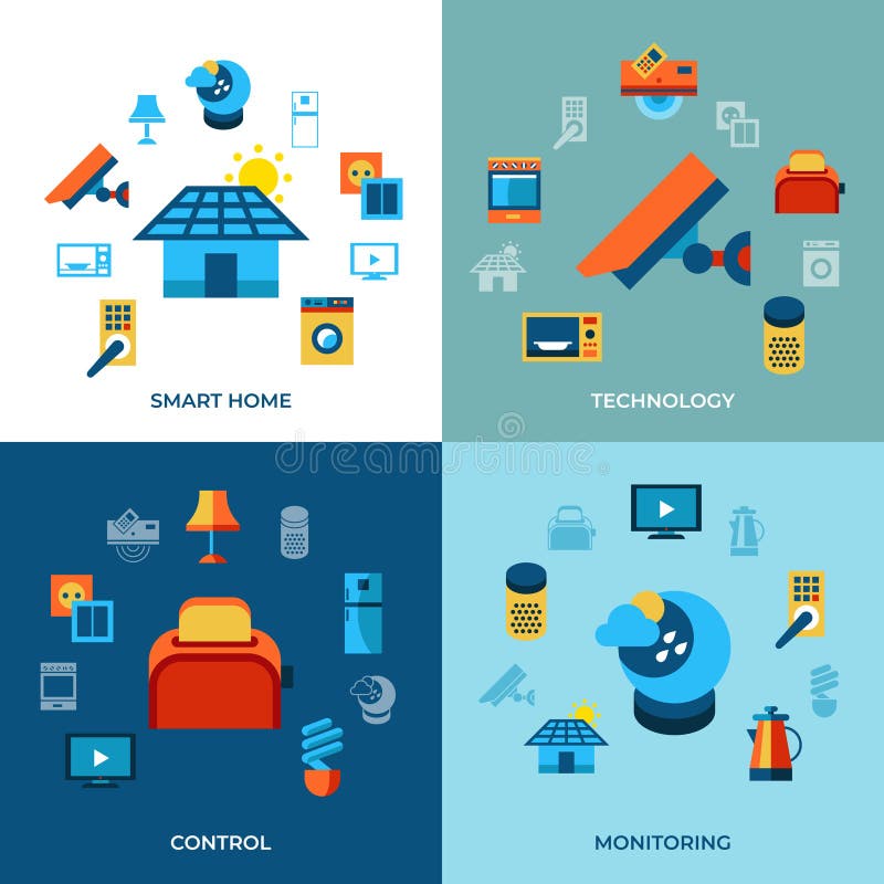 Digital Vector Smart and Digital Home Stock Illustration - Illustration ...