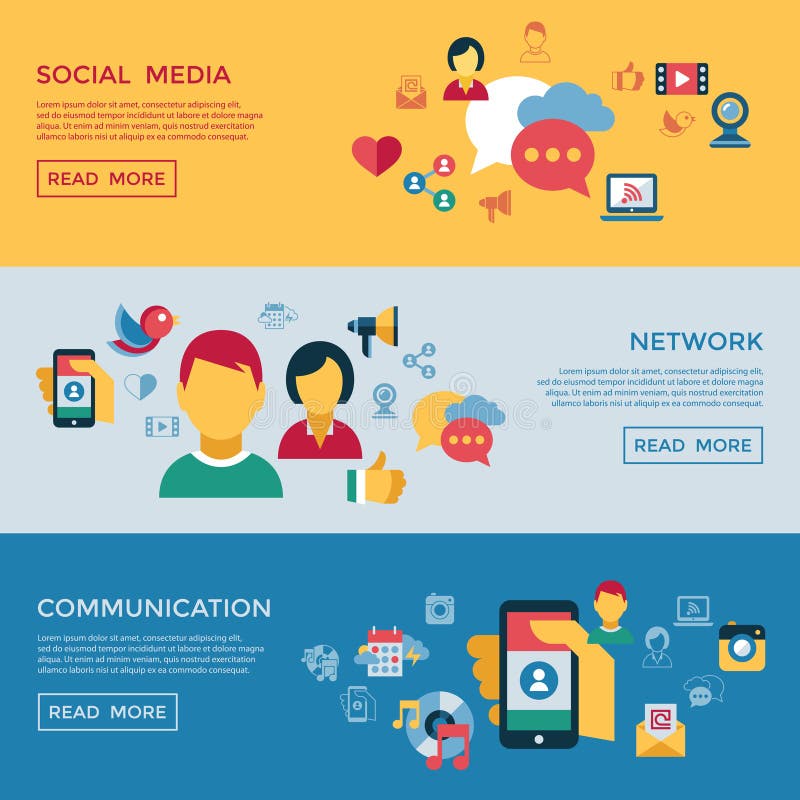 Digital Vector Social Media and Communication Stock Illustration ...