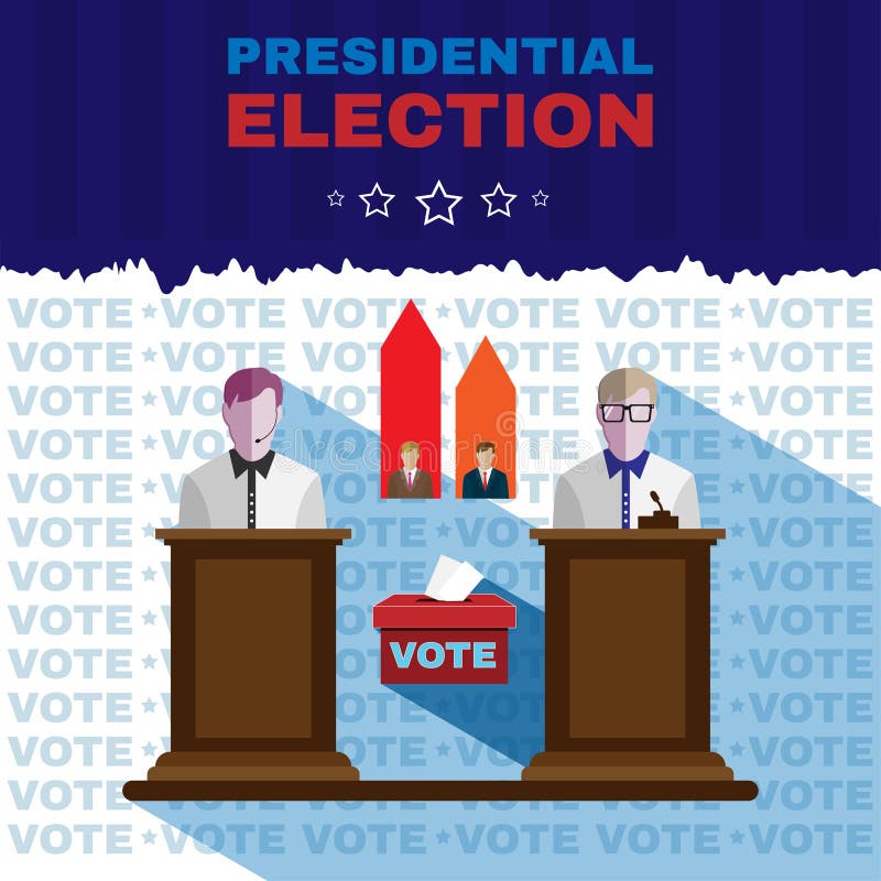 Digital Vector Usa Election with Vote Box Stock Vector - Illustration ...