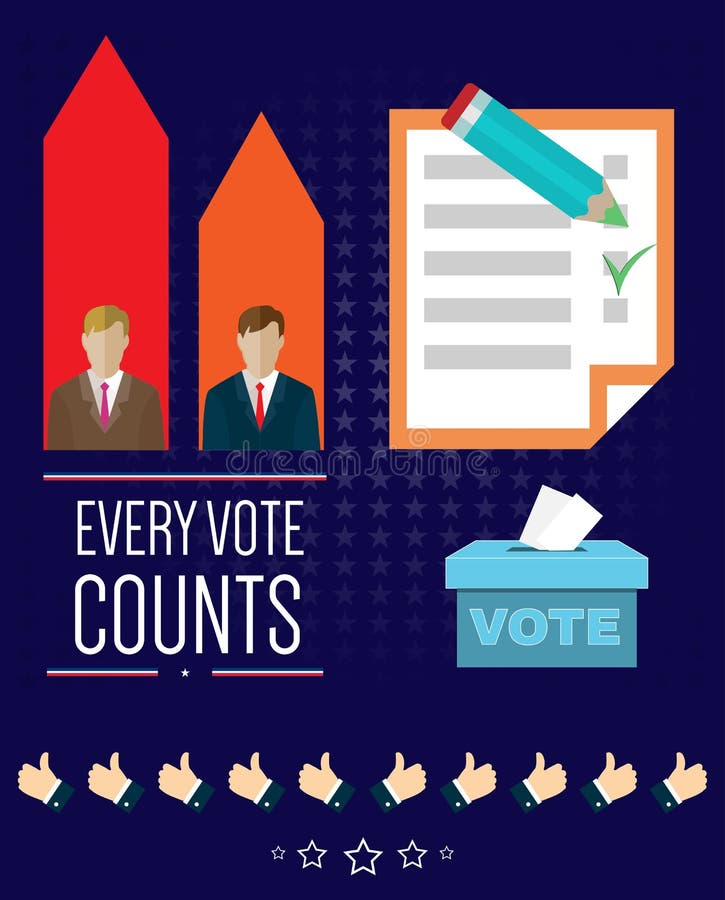 Digital Vector Usa Election with Vote Box Stock Vector - Illustration ...