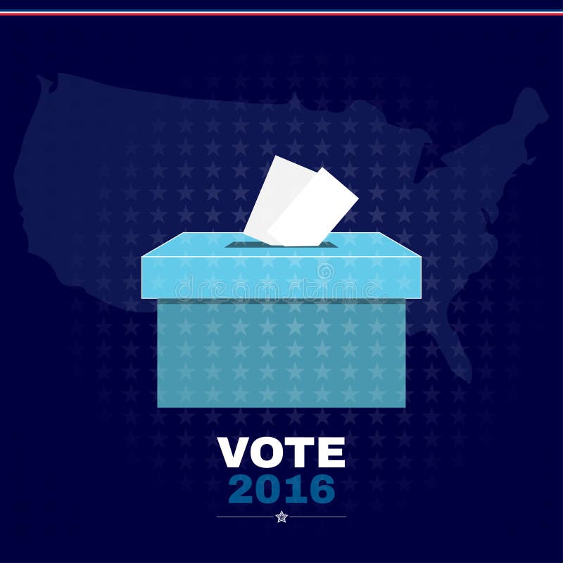 Digital Vector Usa Election with Vote Box Stock Vector - Illustration ...