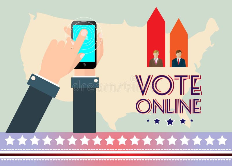 Digital Vector Usa Election with Vote Online Stock Vector ...
