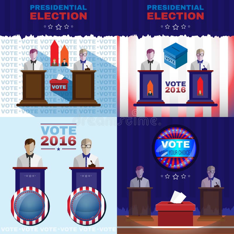 Presidential Election Debates Campaign Banner Stock Vector ...