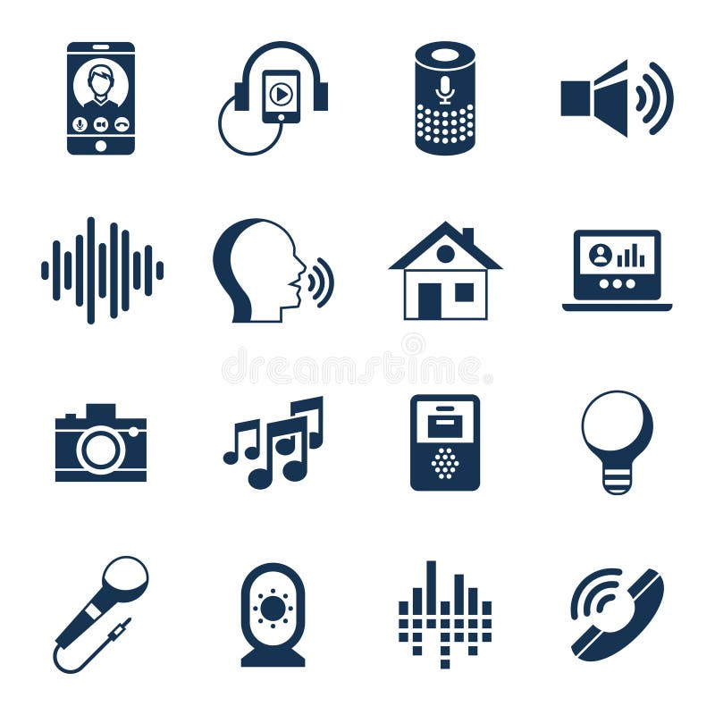 Voice User Interface Icon Set Stock Illustration - Illustration of ...