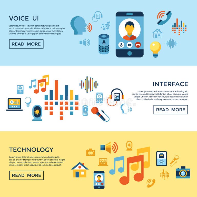 Voice User Interface Icon Set Stock Illustration - Illustration of ...
