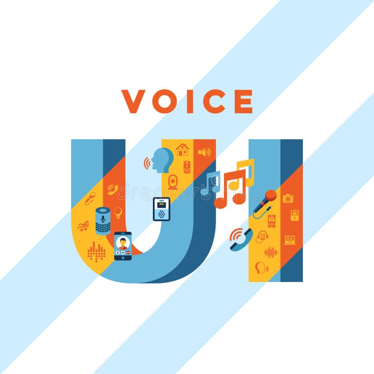 Voice User Interface Icon Set Stock Illustration - Illustration of ...