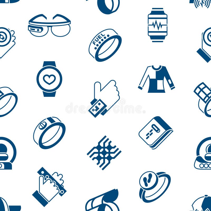 Digital Vector Wearable Technology Icons Set Stock Illustration ...