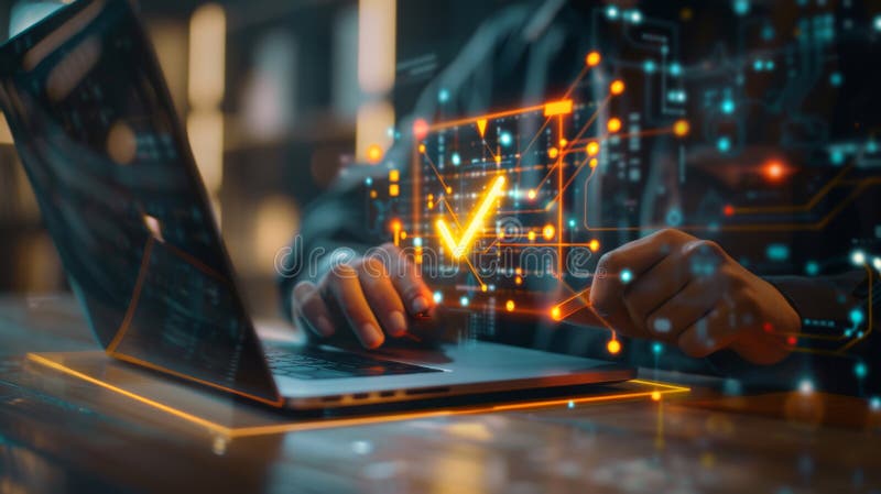 The Digital Verification Process..AI Generated Image Stock Image ...