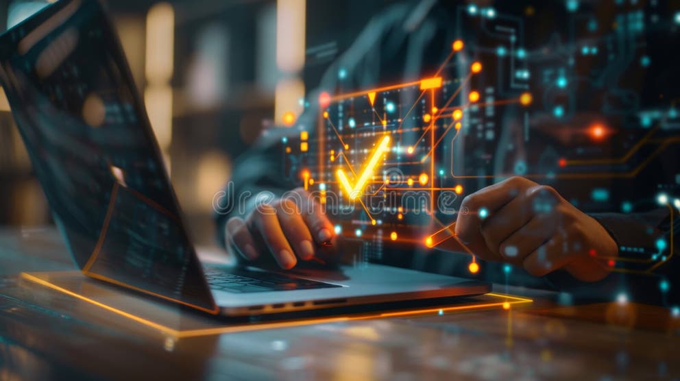 The Digital Verification Process..AI Generated Image Stock Image ...