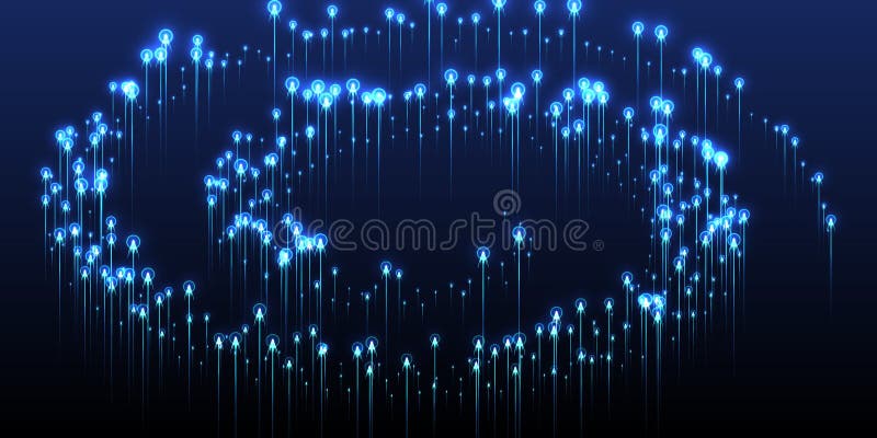 Digital Vertical Line Beams Data Flows Concept. Stock Vector ...