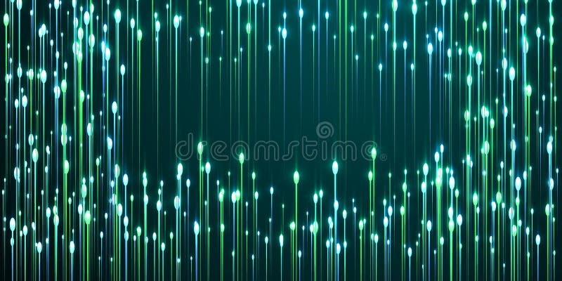 Upward Vertical Line Streams Data Flows Vector. Geometric Neon Teal ...