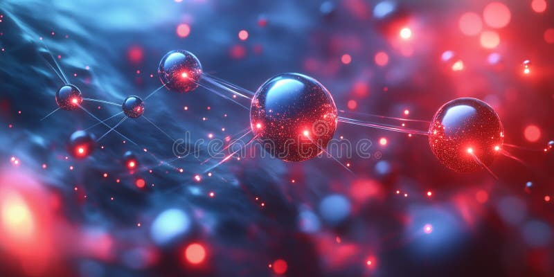 Digital Vibrant Molecule Connections Ai Generated Art Stock Image ...
