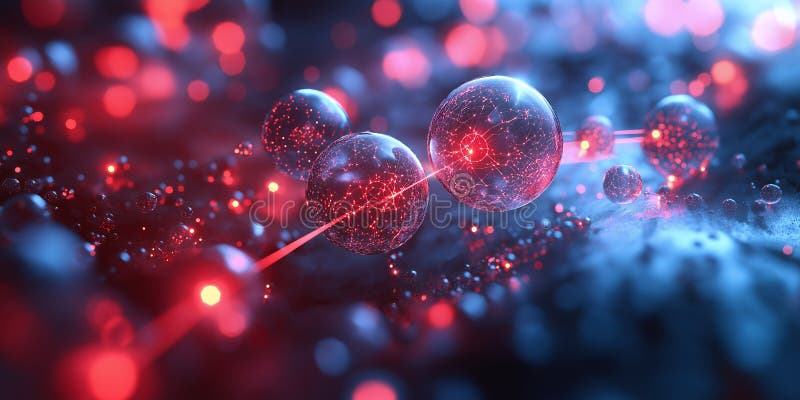 Digital Vibrant Molecule Connections Ai Generated Art Stock Image ...