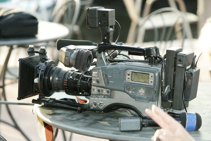 Behind the Scene. Actor and Actress in Front of Camera Stock Photo ...
