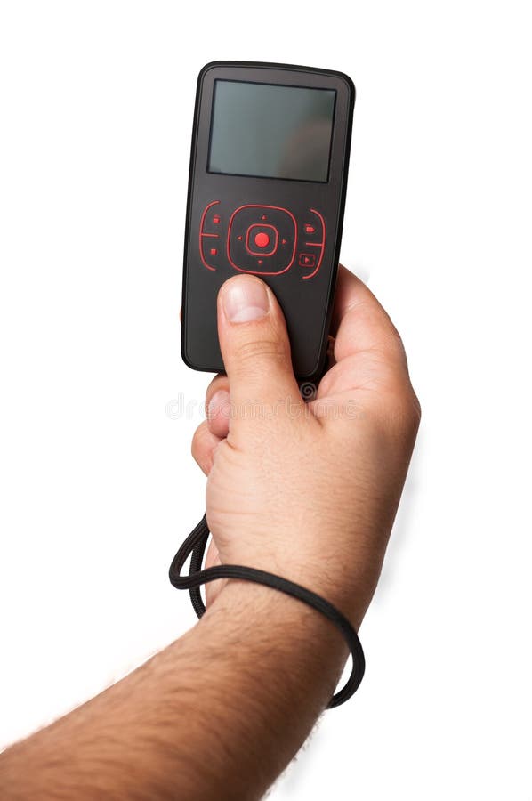 Filming with a Mini Video Camera Which is Also Water Resistant Stock ...