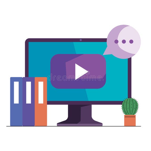 Digital Video Online Education Illustration Stock Vector - Illustration ...