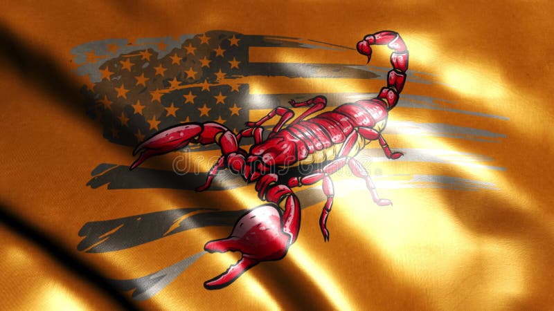 Digital Video of Scorpion on Flag Stock Video - Video of creature ...