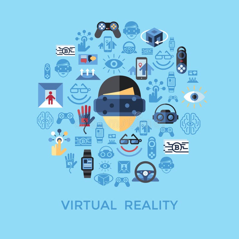 Digital Virtual Augmented Reality Set Collection, Next Ge Stock ...