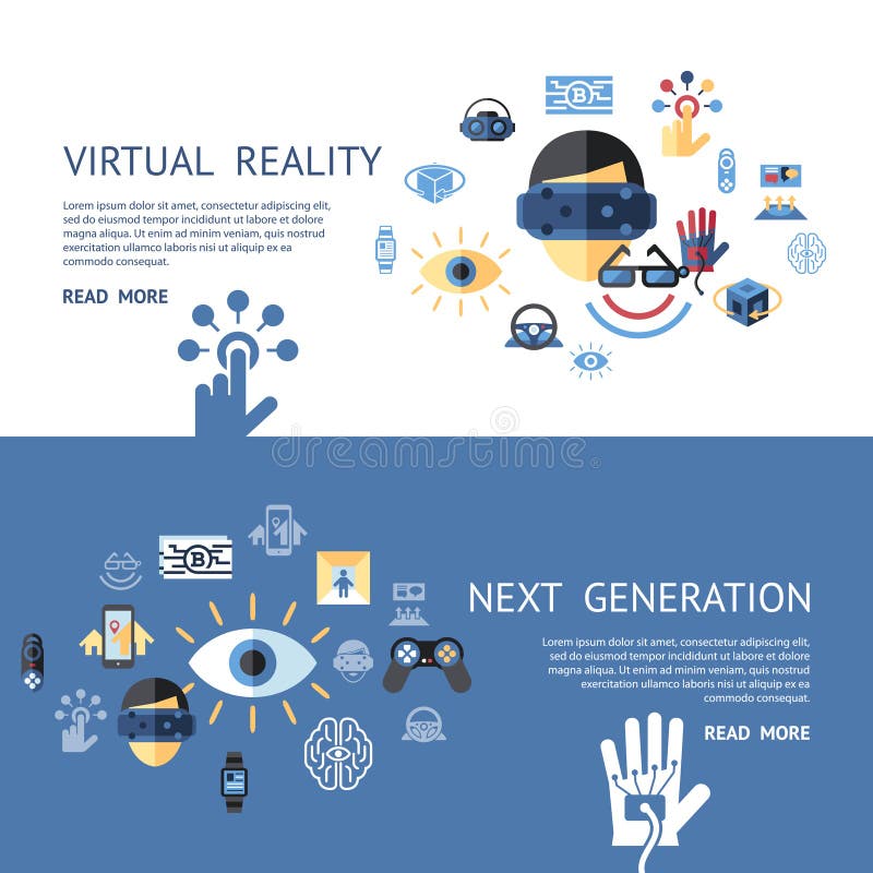Digital Virtual Augmented Reality Set Collection, Next Ge Stock ...