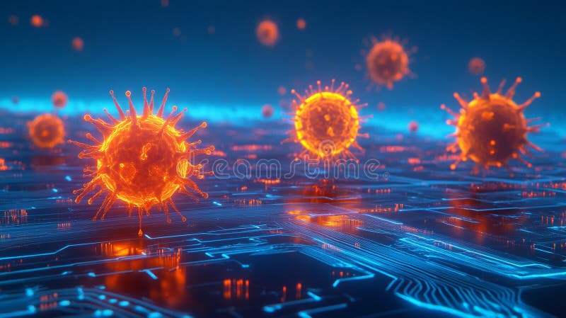 Digital Virus Attack Cybersecurity Threat Malware Concept Data Security ...