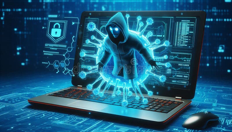 Digital Virus Concept with Hacker and Malware Elements Stock ...