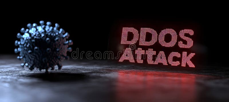 Digital Virus and DDoS Attack Conceptual Image of Cybersecurity Threats ...