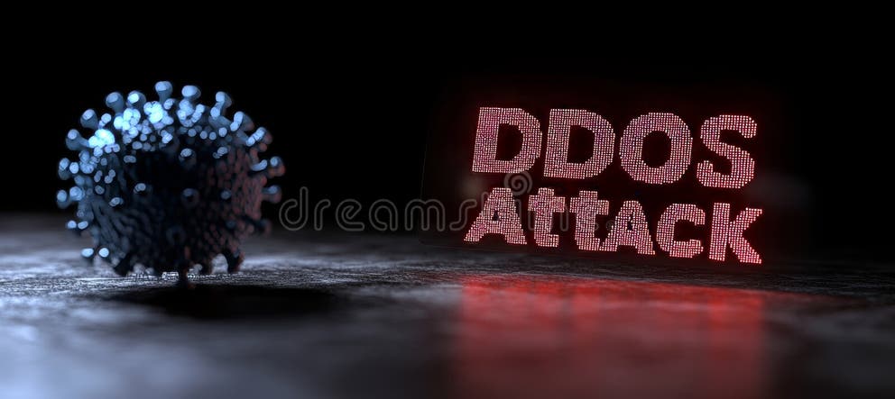 Digital Virus and DDoS Attack Conceptual Image of Cybersecurity Threats ...