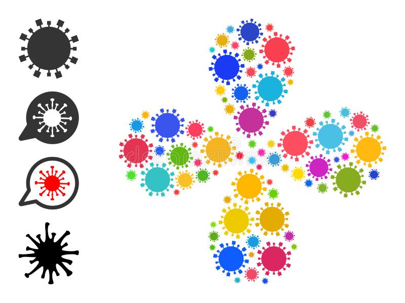 Digital Virus Icon Colored Rotation Motion Stock Illustration ...